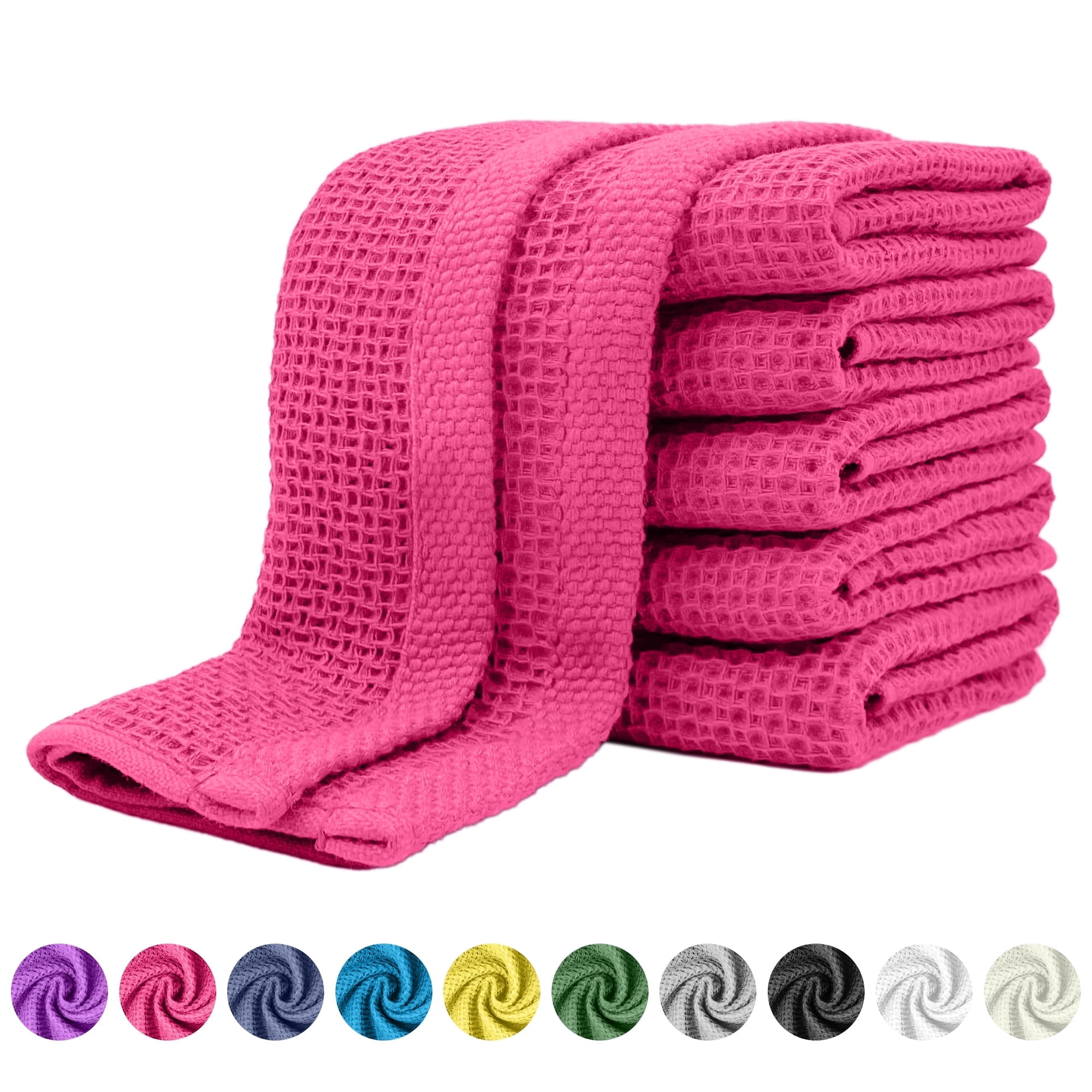 6 Pack 100% Cotton Kitchen Dish Cloths, Waffle Weave Dish Cloths for ...