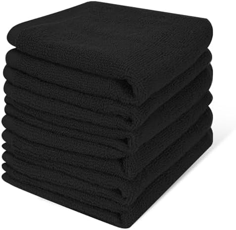 6 Pack 100% Cotton Wash Cloth, 12x12Inch Highly Absorbent and Soft Feel ...