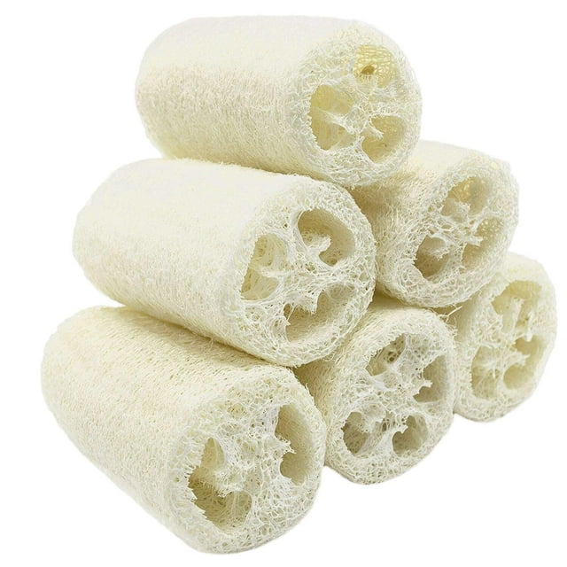 6 Pack 100 Nature Organic Loofahs Loofah Spa Exfoliating Scrubber Natural Luffa Body Wash