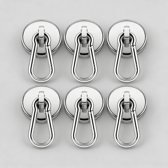 6 Pack 100LB Heavy Duty Magnetic Hooks N52 Neodymium Magnetic Hook ...