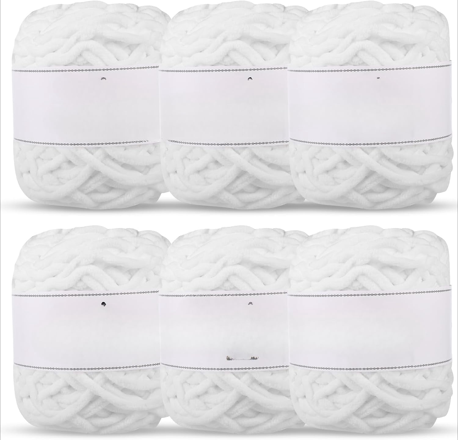 6 Pack 100g Each 3.5 oz 55 Yards Chenille Fluffy Yarn, Thick Chunky ...