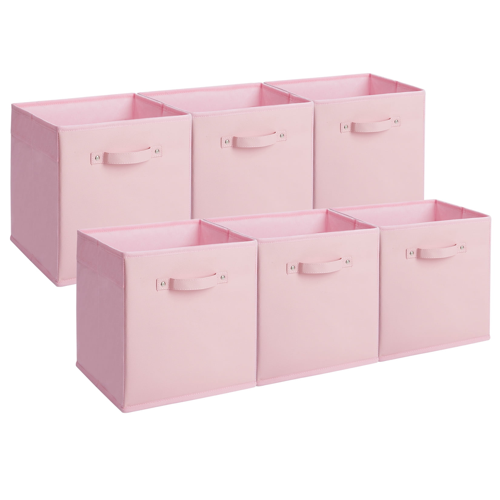 6-Pack 11 Inch Fabric Storage Bins - 11 Inch Organizer Bins with Faux ...
