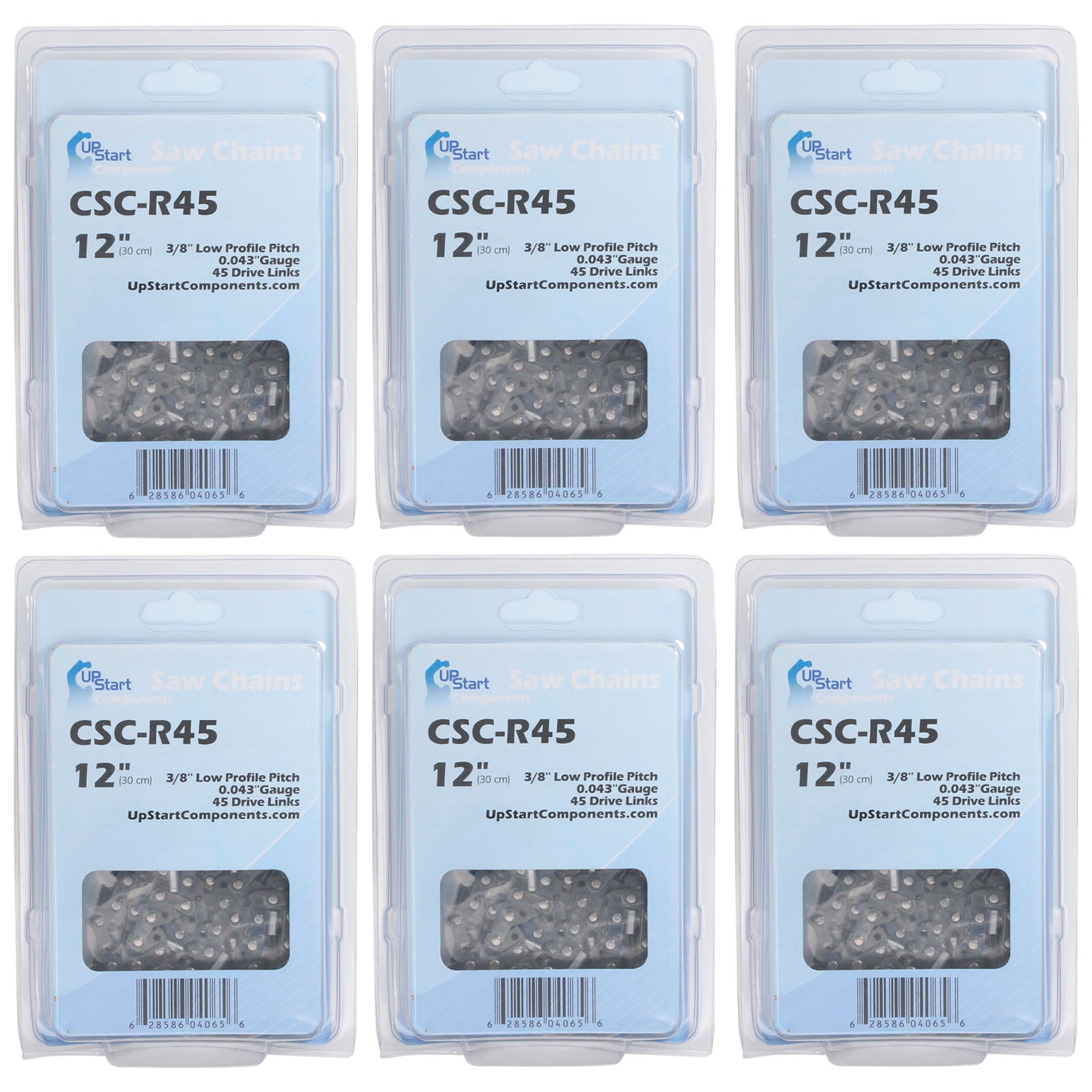 6-Pack 12-Inch Chainsaw Chain Replacement for Worx WG380 - (12", 3/8 ...