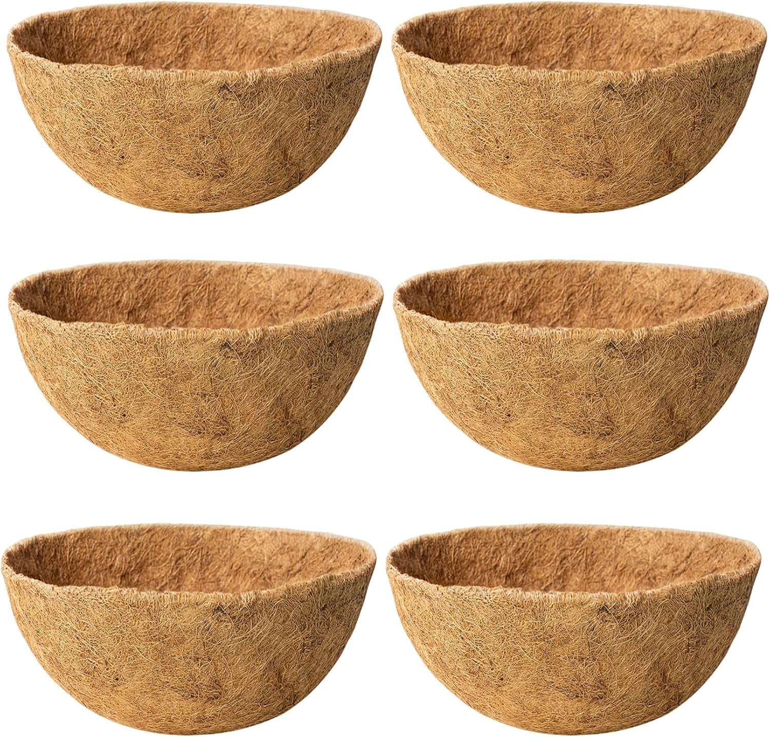 6 Pack 12 Inch Coco Liners for Hanging Baskets Coconut Husk Plant ...