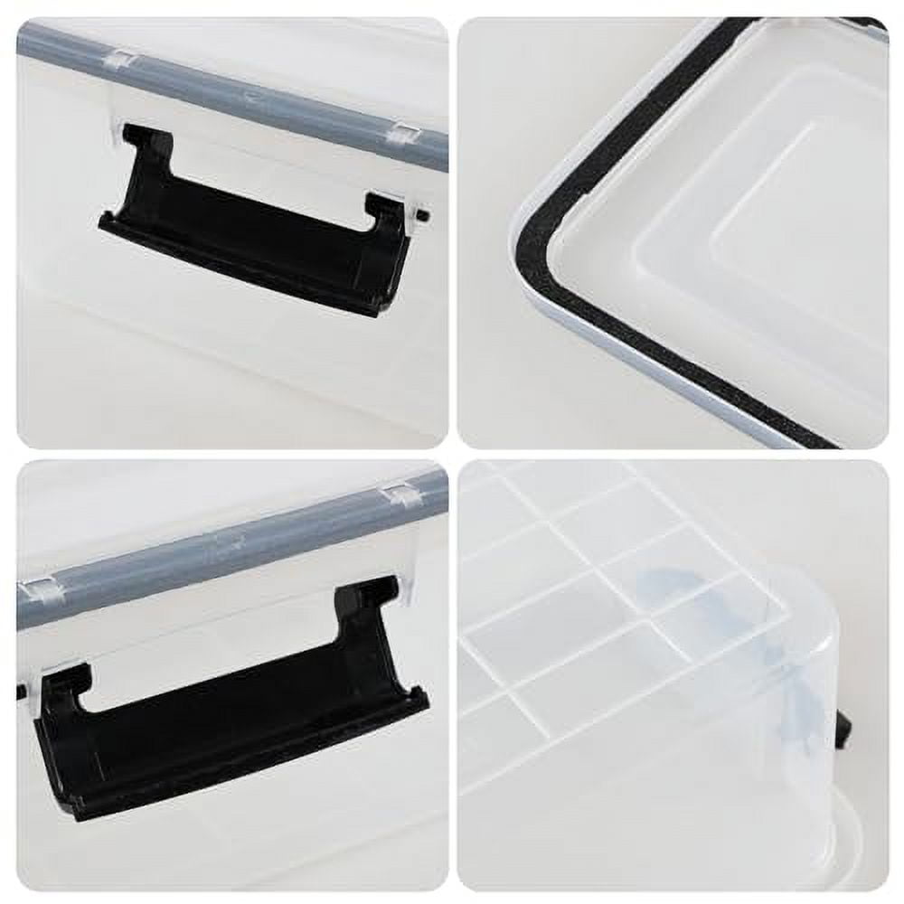 6-Pack 12 Quart Plastic Gasket Box with Seal Lids, Watertight ...