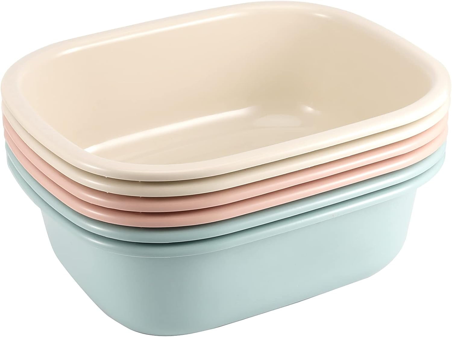 6 Pack 12 Quart Plastic Washbasin, Durable Thickening Colorful Small ...