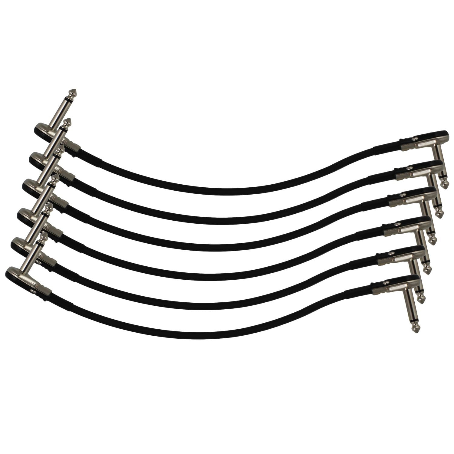 6-Pack 12" S-Shape Castline Silver Mogami 2319 Guitar Pedal Board Patch ...