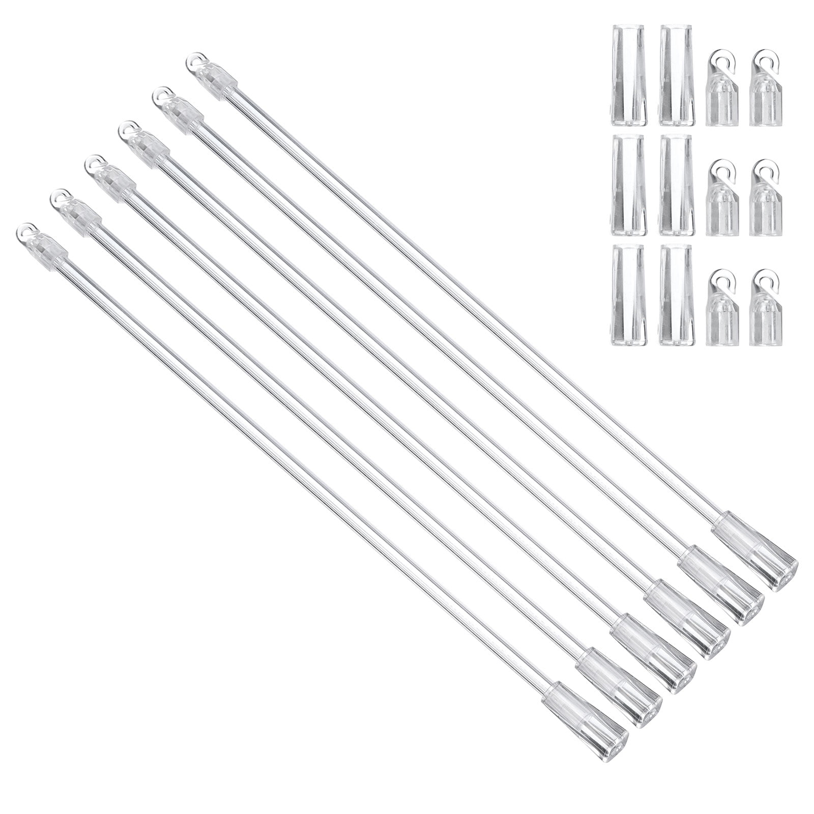 6 Pack 12"Transparent Blind Wand Replacement Parts with Hook and Grip ...