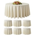 6 Pack 120" Ivory Round s | Fits 48"-78" Tables | Polyester Washable ...