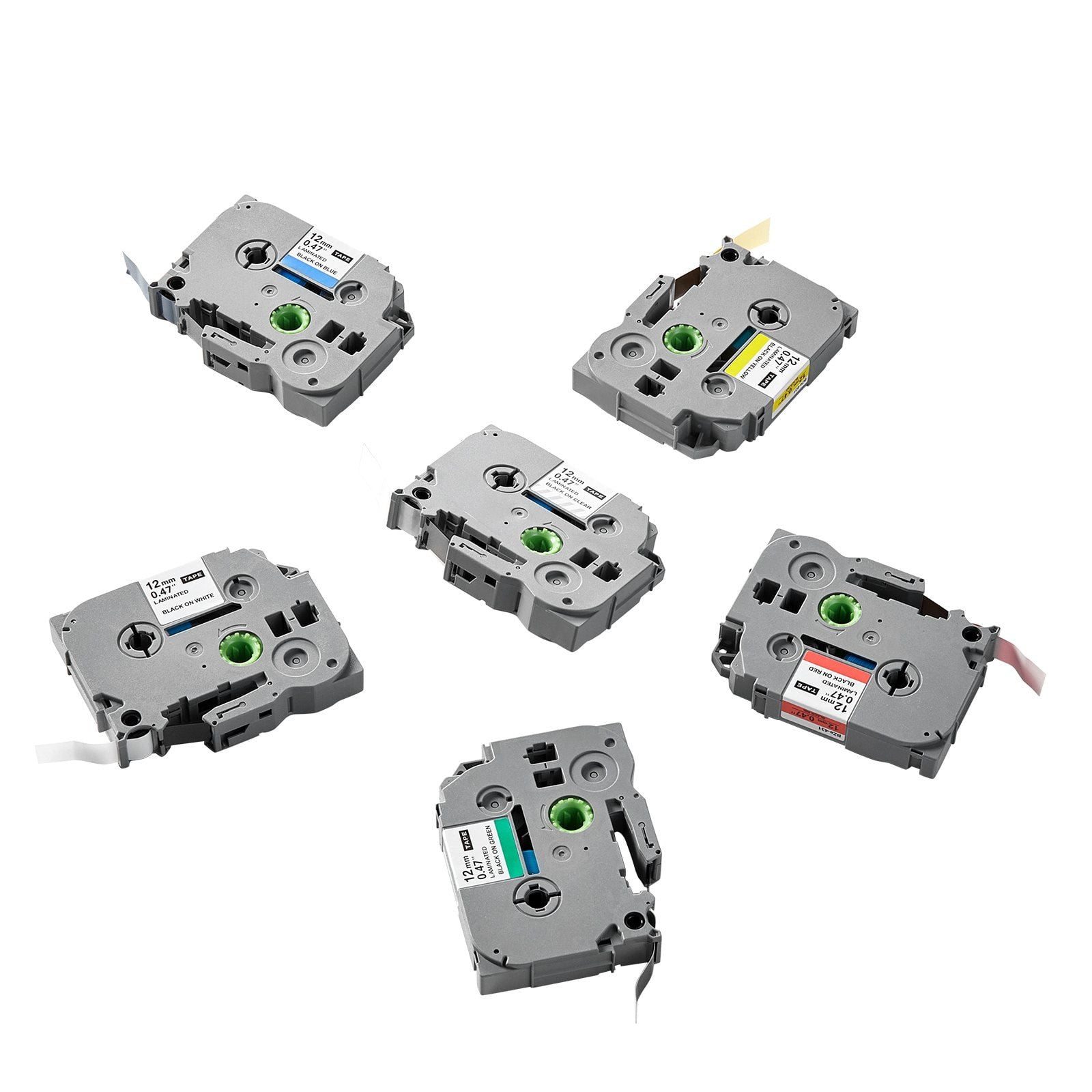 6 Pack 12mm Label Maker Tape Refills Compatible with TZe-131 TZe-231 ...