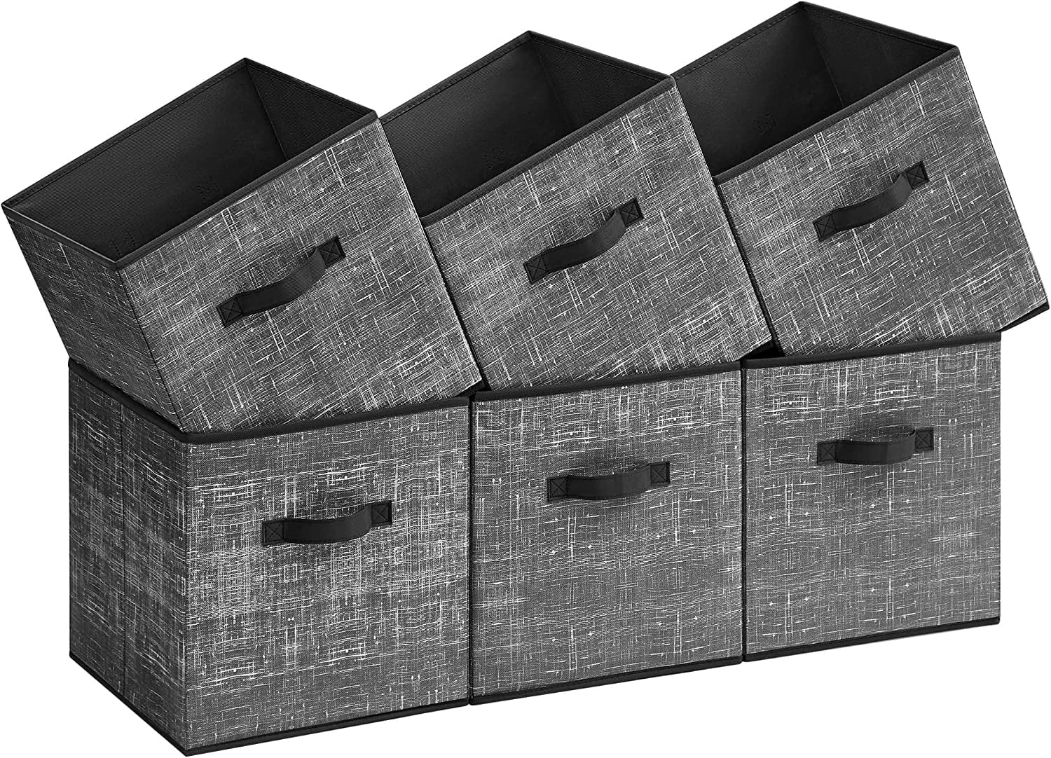6-Pack 13-Inch Premium Storage Cubes - Classic Black Heavy-Duty Fabric ...