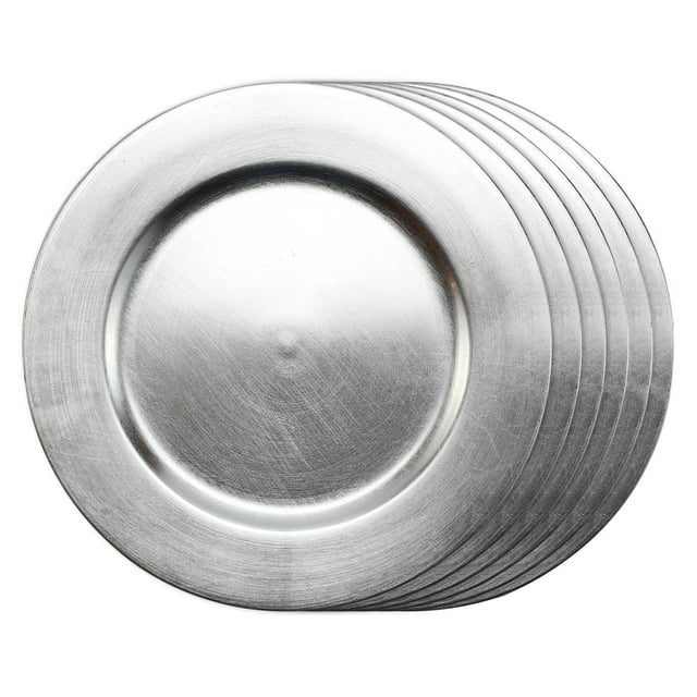 Celebrate It 13” Silver Round Charger Plate - Dinner Decorative for ...