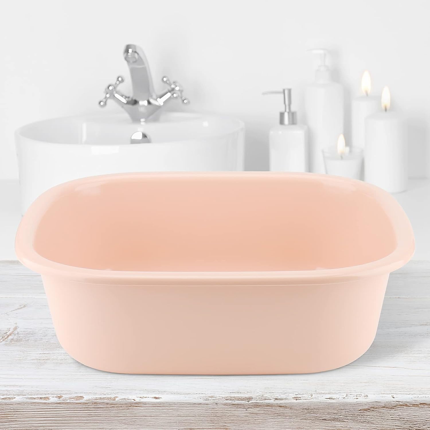 6 Pack 13L 12 Quart Stackable Plastic Dish Pan, 14.5 x 11.8 x 4. Inch ...