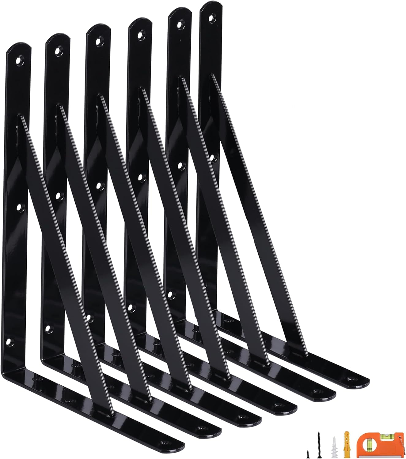 6-Pack 14 Inch Heavy Duty Shelf Brackets, Large Wall Bracket for ...