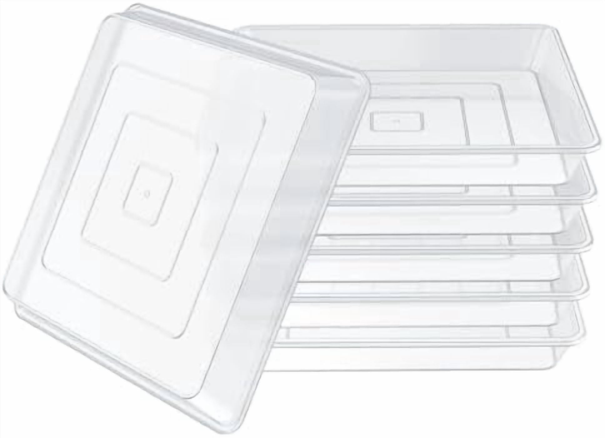 6 Pack 14 Inch Square Plant Saucer, Clear Durable Thick Plant Pot Dish ...
