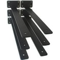 6 Pack - 14 inch Black Hidden L Shelf Bracket (1/5 Inch Thicked) Iron Floating Shelf Brackets ...