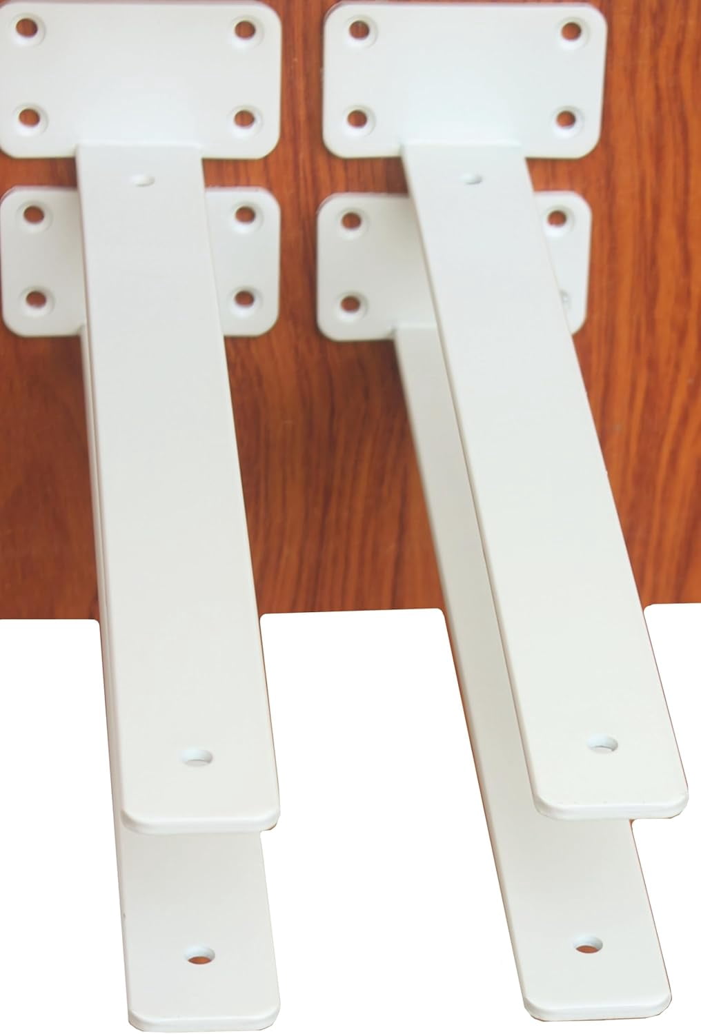 6 Pack - 14 inch White Hidden L Shelf Bracket (1/5 Inch Thicked) Iron ...