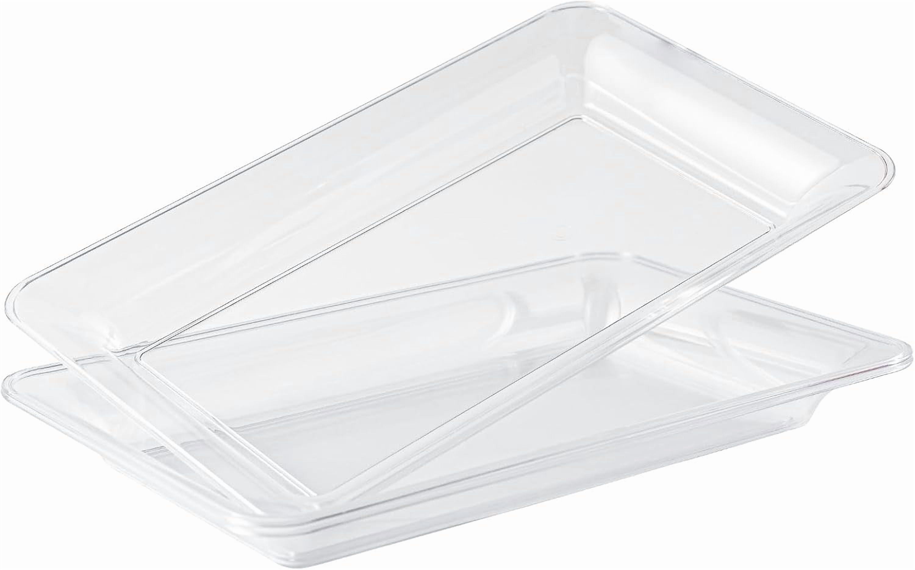 6-Pack 14" x 9" Clear Large Plastic Serving Trays, Reusable Serving ...