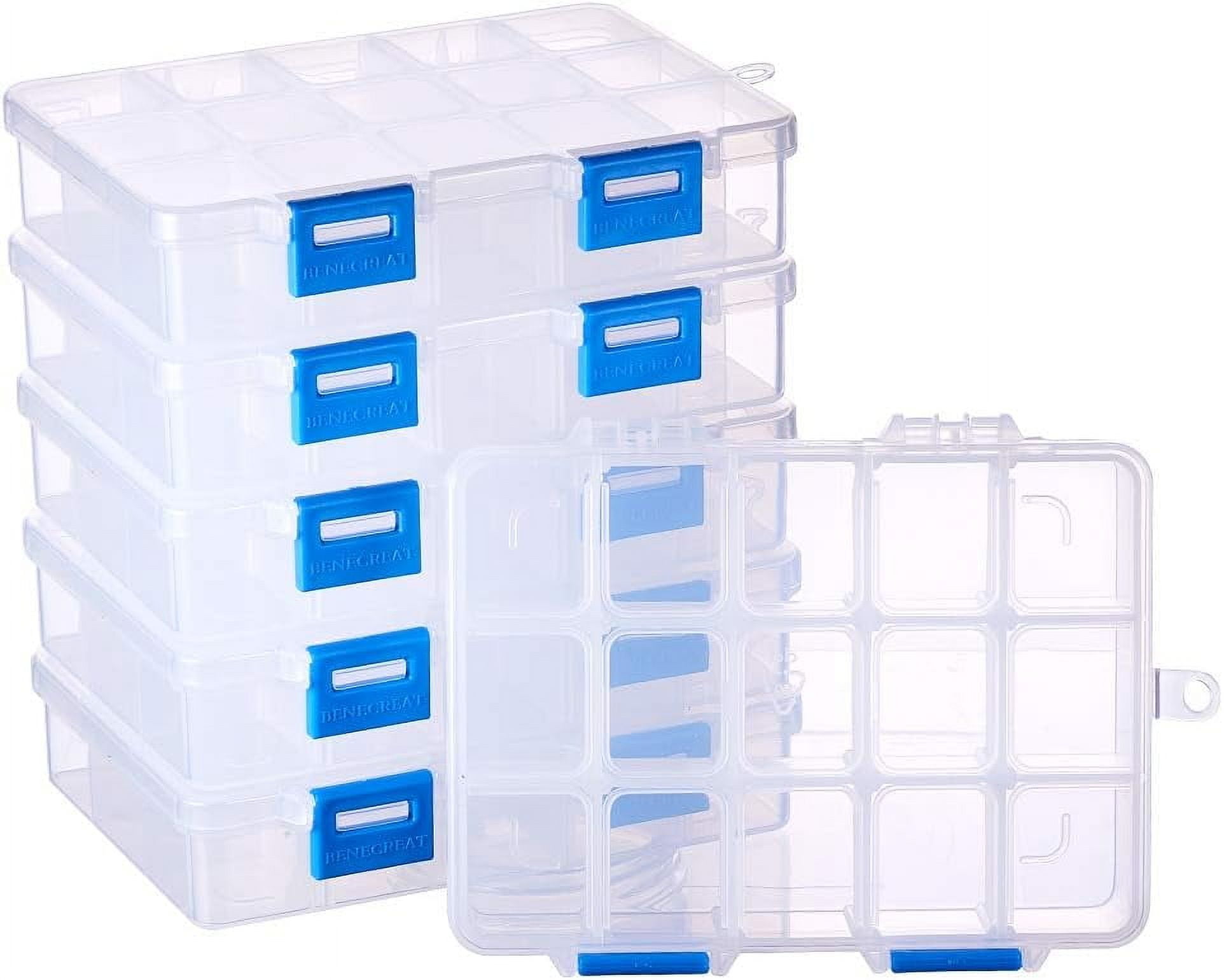 6 Pack 15 Grids Jewelry Dividers Box Organizer Adjustable Clear Plastic ...