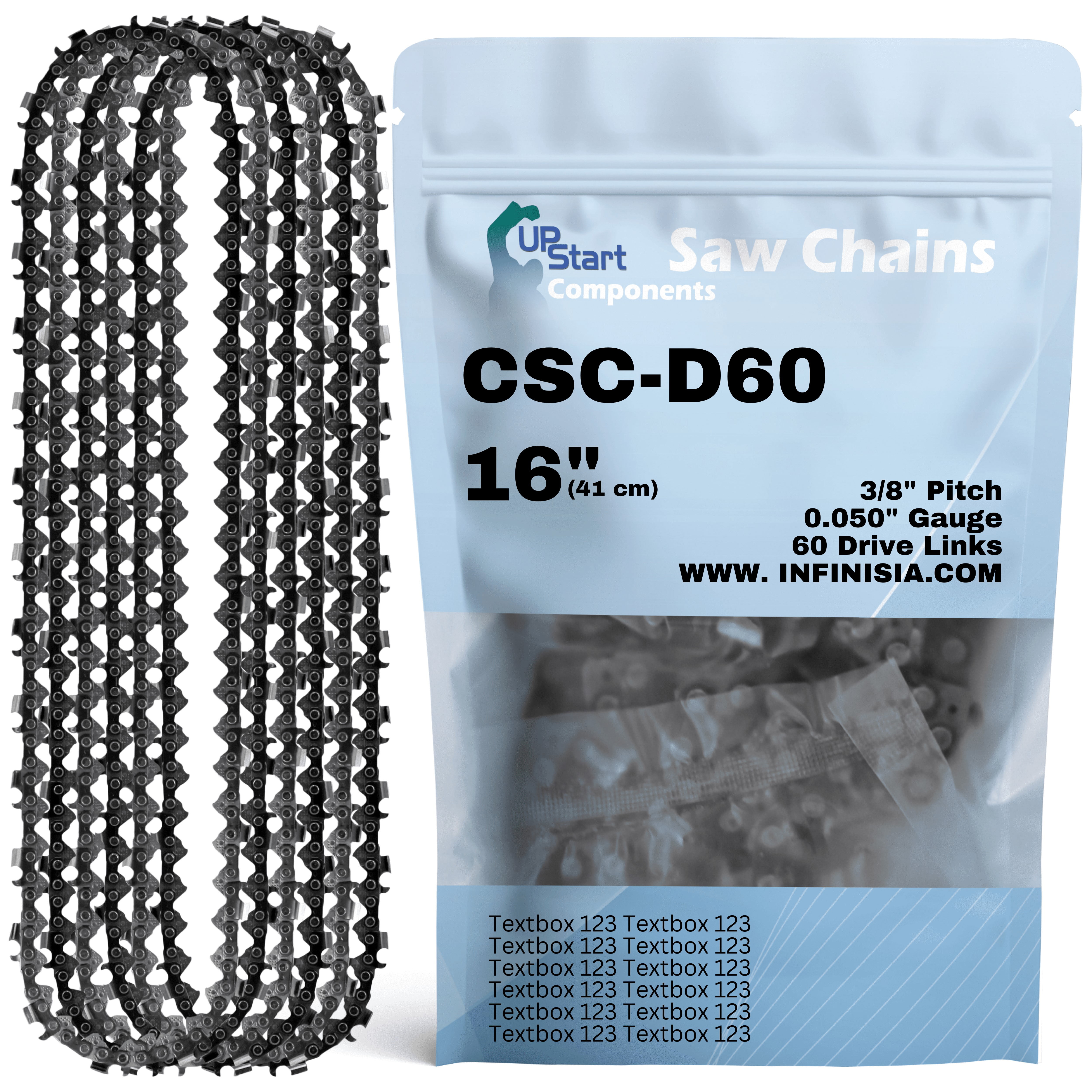 6-Pack 16-Inch Chainsaw Chain Replacement for Husqvarna 257 - D60 (16", 3/8", .050", 60 Drive ...