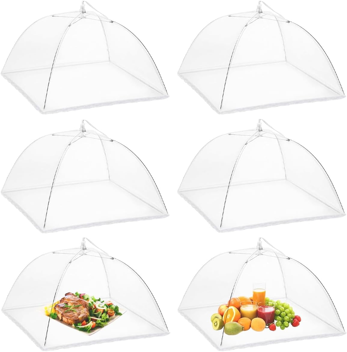 6 Pack 17 Inch Pop-Up Food Covers, Reusable Mesh Serving Tents for ...