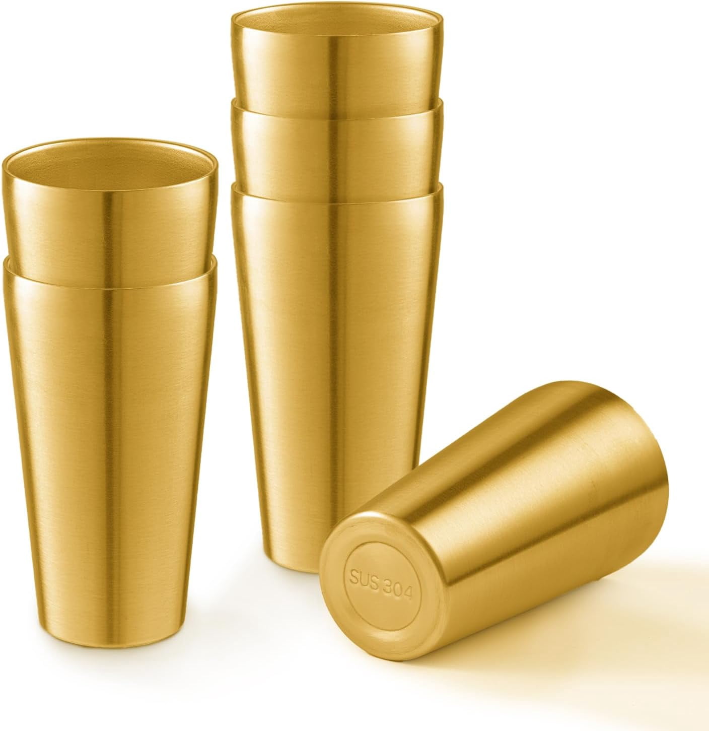 6 Pack 18.6 oz Stainless Steel Insulated Cup, Double Wall Vacuum Metal ...