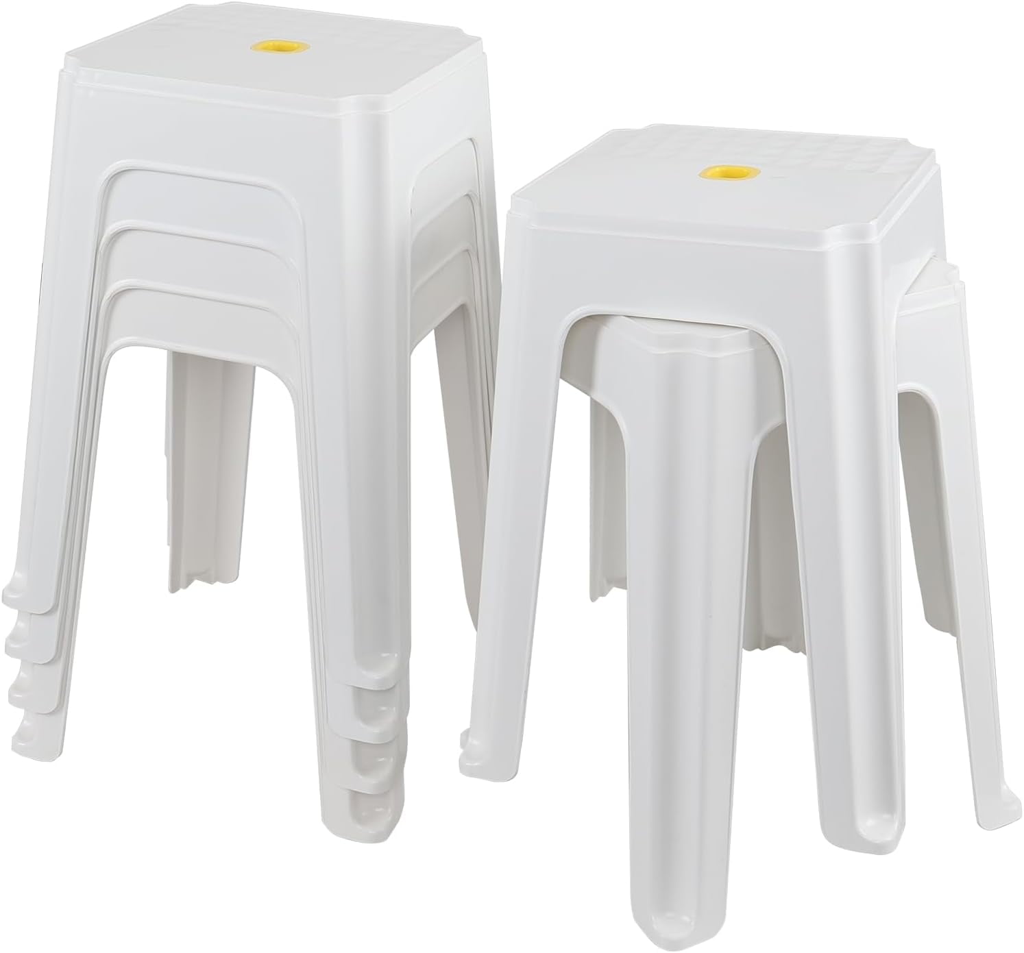 6-Pack 18.7 Inch High Plastic Stools for Seating, Square Plastic ...