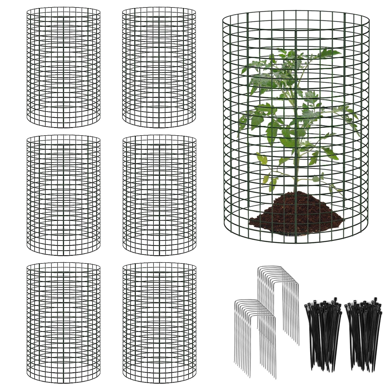 6 Pack 18'' x 12'' Large Wire Plant Protector from Animals, 18 Pcs ...