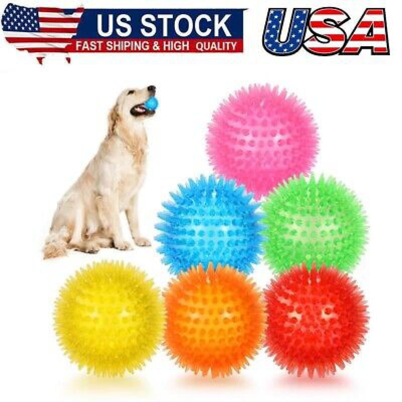 6 Pack 2.5"Squeaky Dog Toy Balls,Floating Dog Pool Balls,Spiky Dog ...