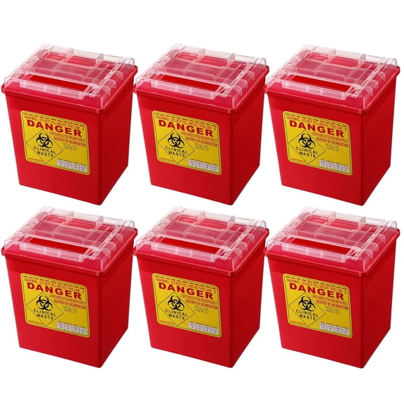 6 Pack 2 Gallon Sharp Containers for Needles Disposal Containers Sharps ...