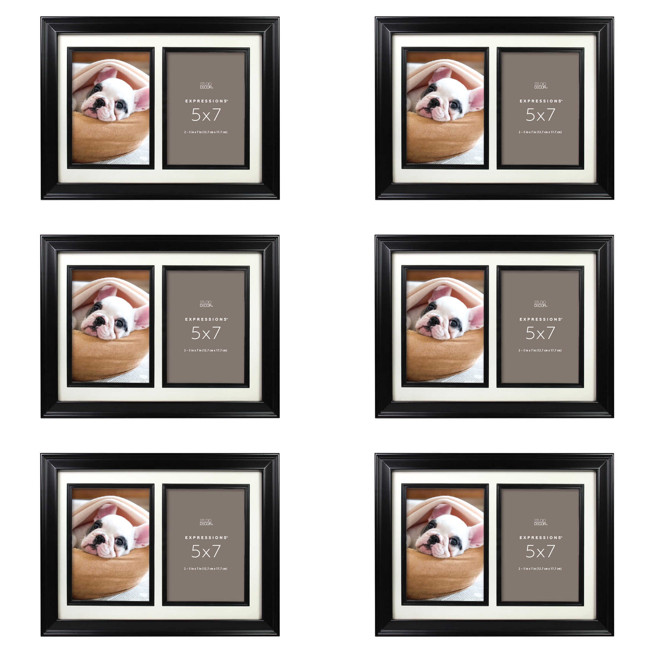 6 Pack: 2-Opening Black 5" x 7" Collage Frame - Expressions by Studio ...