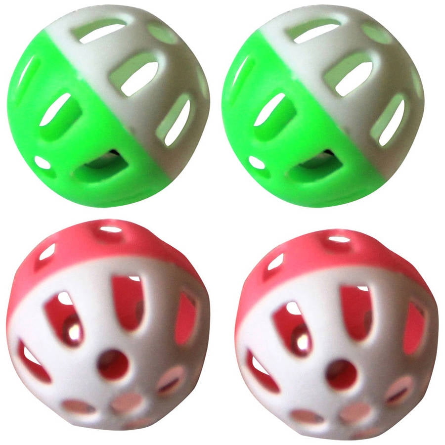 6-Pack 2-Tone Plastic Ball with Bell, Assorted, 24 Pieces - Walmart.com