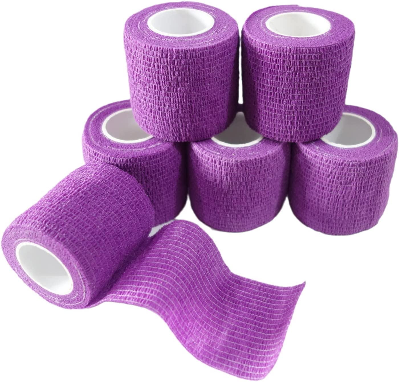 6 Pack 2" x 5 Yards Self Adhesive Bandage Wrap Breathable Cohesive Vet ...