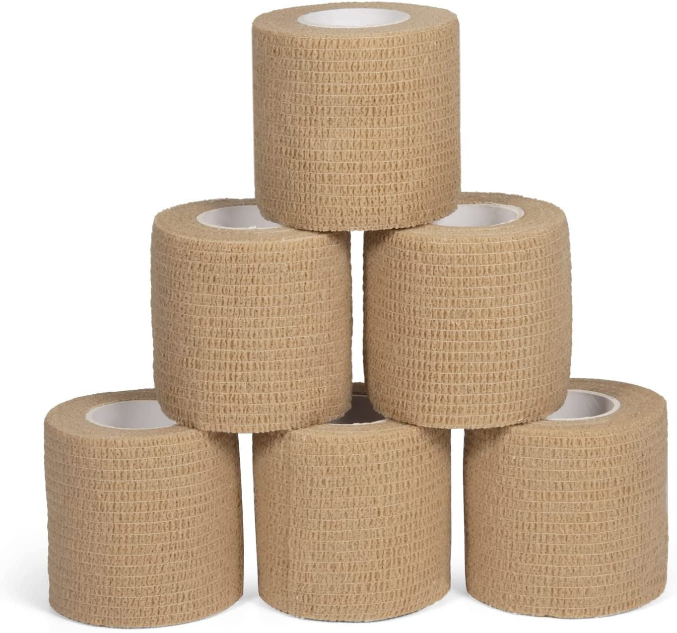 6 Pack 2” x 5 Yards Self Adhesive Bandage Wrap Elastic Cohesive Bandage ...
