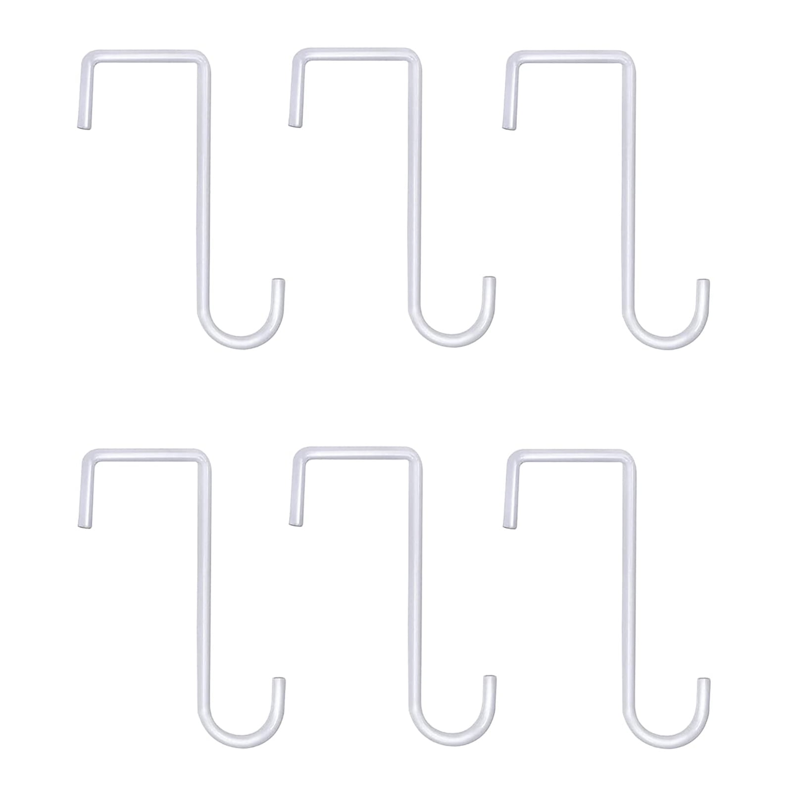 6 Pack 2 x 6 inch Vinyl Fence Hooks Patio Hooks White Powder Coated ...