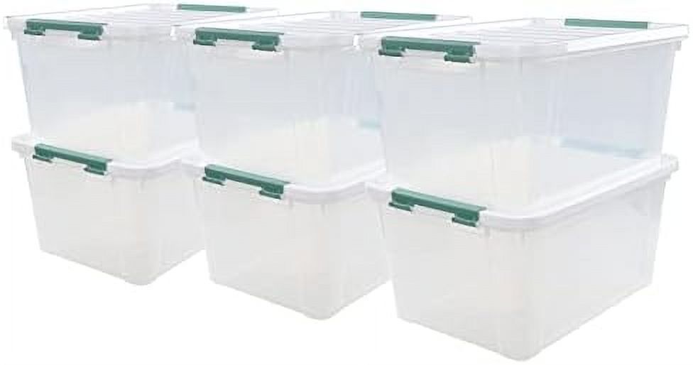 6-Pack 20 L Plastic Storage Box, Clear Latch Storage Box with Lids ...