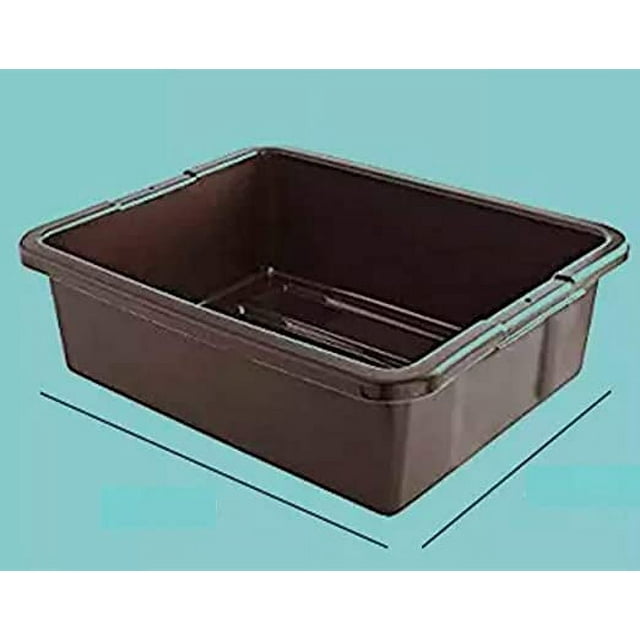 6 Pack - 20" x 15" x 7" NSF Brown Restaurant Bar Plastic Stackable Bus ...