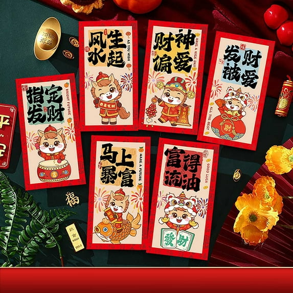6 Pack 2026 Chinese Lunar New Year Red Envelopes, Year of the Horse ...
