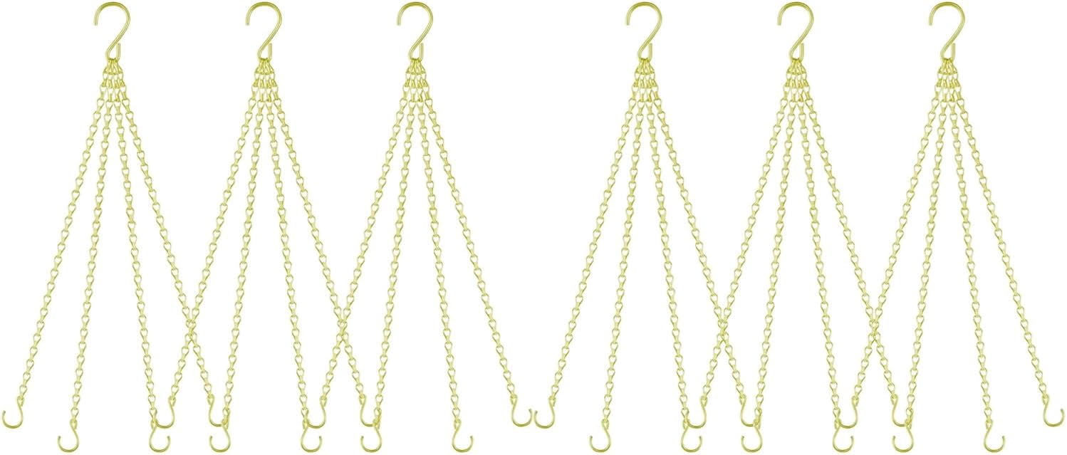 6 Pack, 23 Inch Hanging Baskets Chain, Gold Hanging Chains with Hooks ...