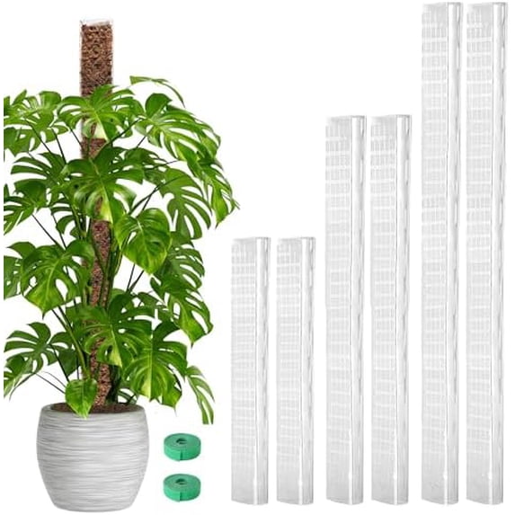 6 Pack 24" x2 + 36" x2 + 48" x2 Plastic Moss Pole for Monstera, Large D ...