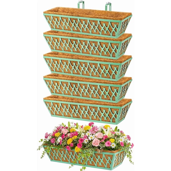 6 Pack 24 Inch Window Boxes Planters Railing Planter Box with ...