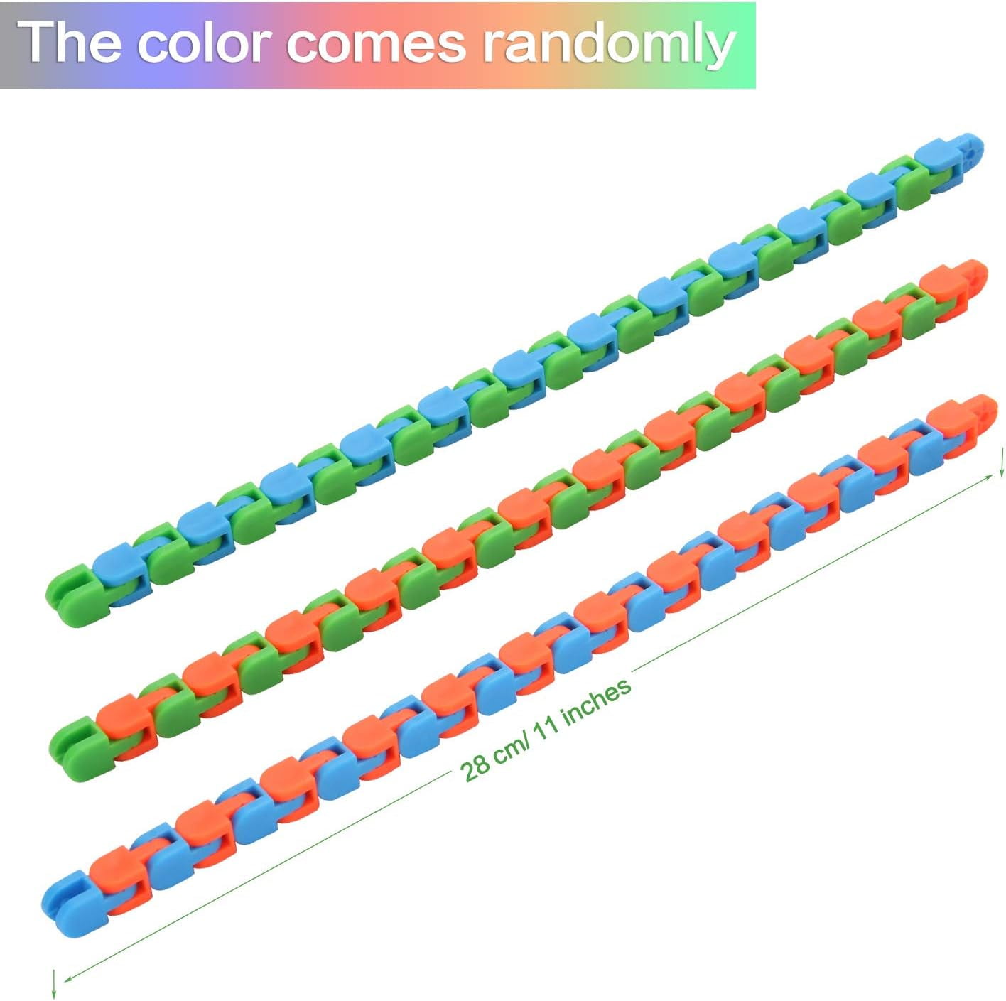 6 Pack 24 Links Wacky Tracks Snap and Click Fidget Toys, Finger Sensory Toys, Snake Puzzles for ...