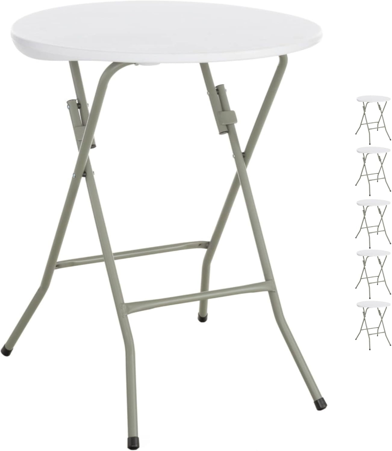 6 Pack! 24 inch Folding Table, Round Folding Table Personal Folding ...
