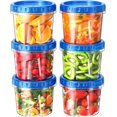 6 Pack 24 oz Plastic Freezer Storage Containers with Leakproof Twist ...