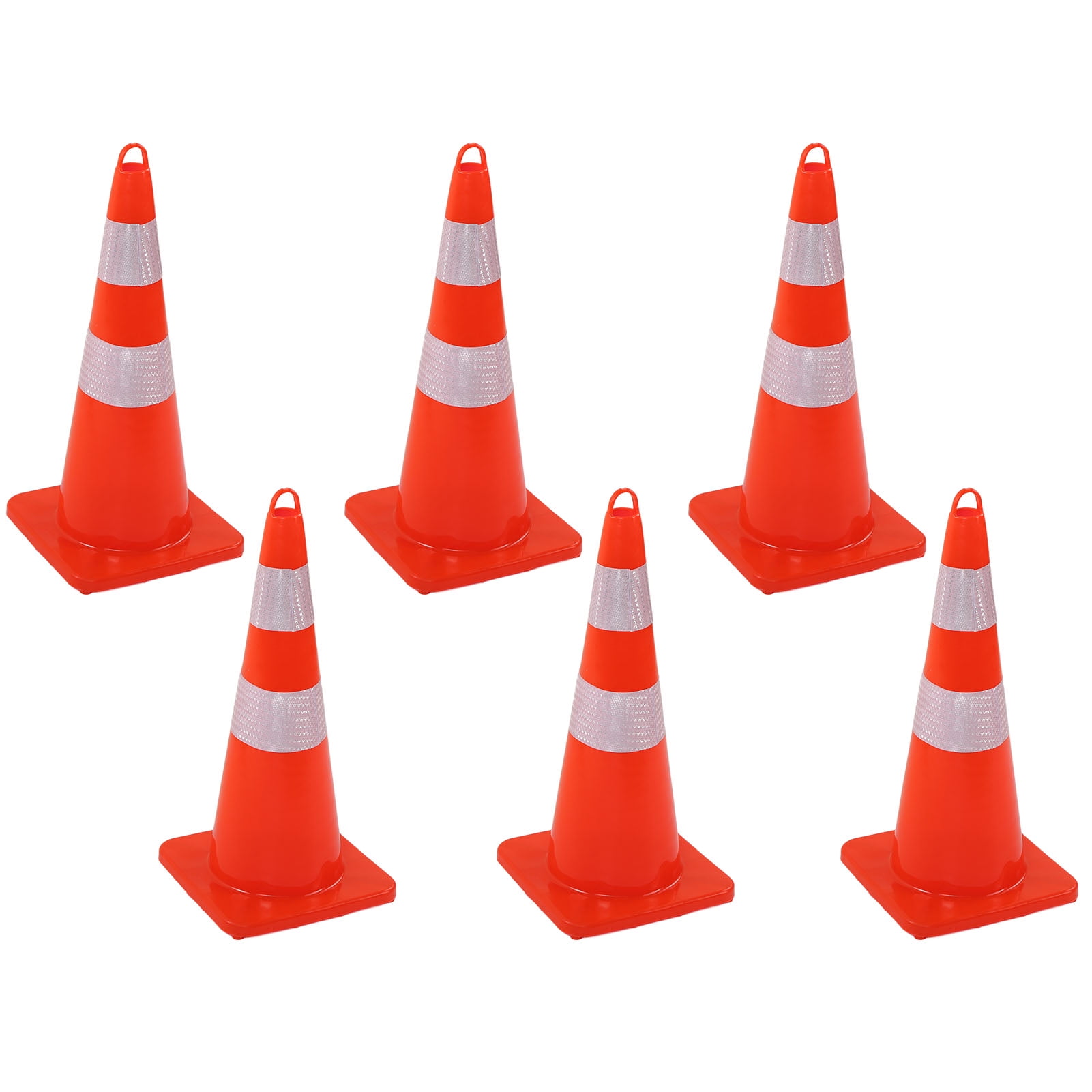 6-Pack 28 Reflective Traffic Cones with Handle for Parking Lot and ...