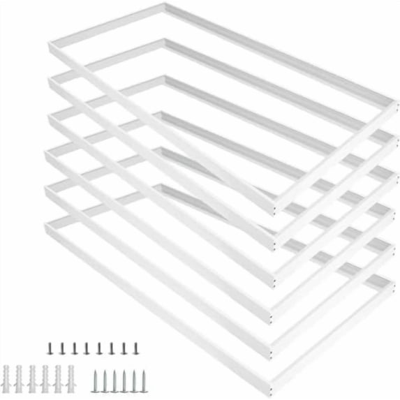 6 Pack 2x4FT Surface Mount Kit for LED Flat Panel Light - Aluminum 2’x4 ...