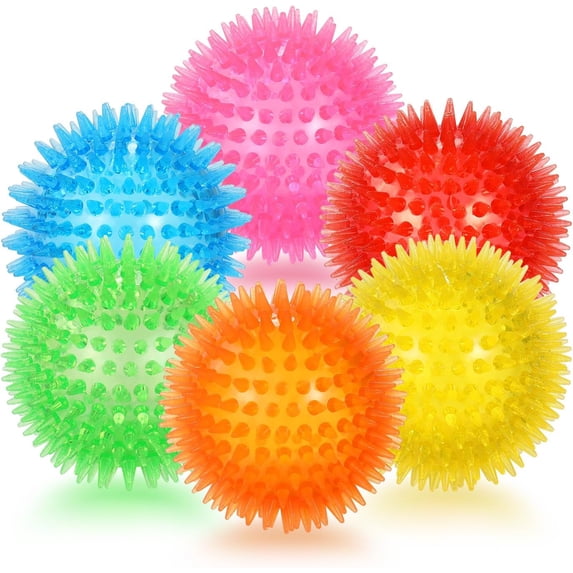 6 Pack 3.5” Squeaky Dog Toy Balls, Floating Pool Balls, Spiky Dog Balls ...