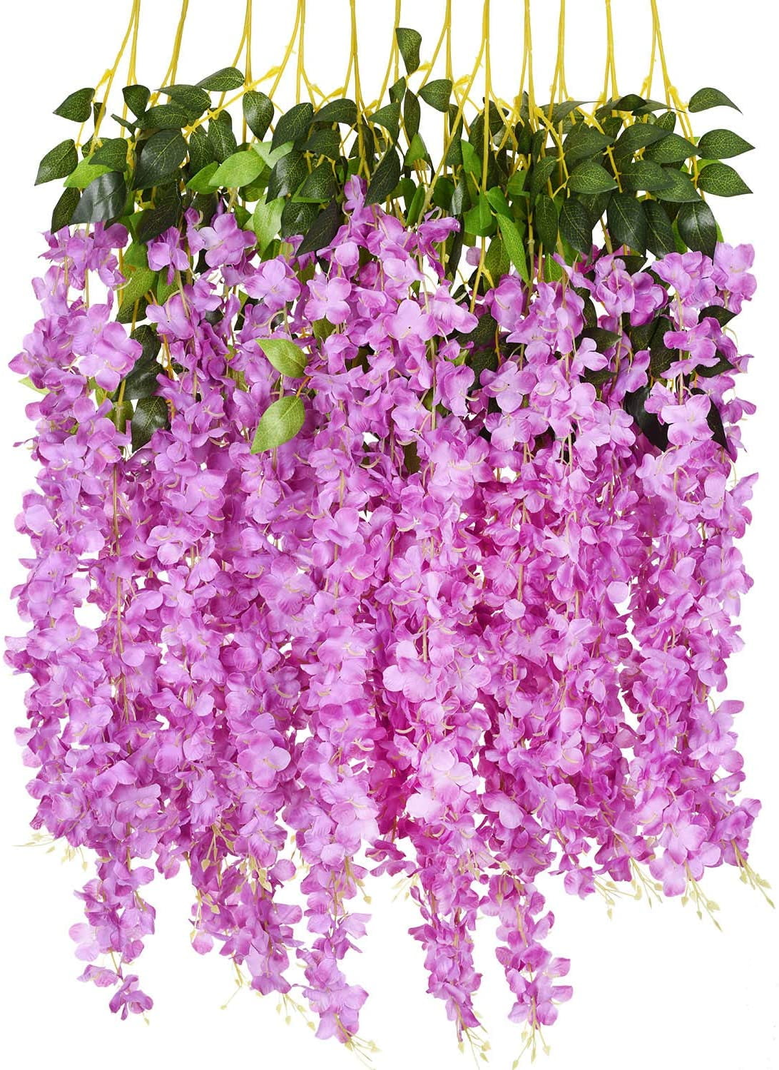 6 Pack 3.75 Feet/Piece Artificial Fake Wisteria Vine Ratta Hanging ...