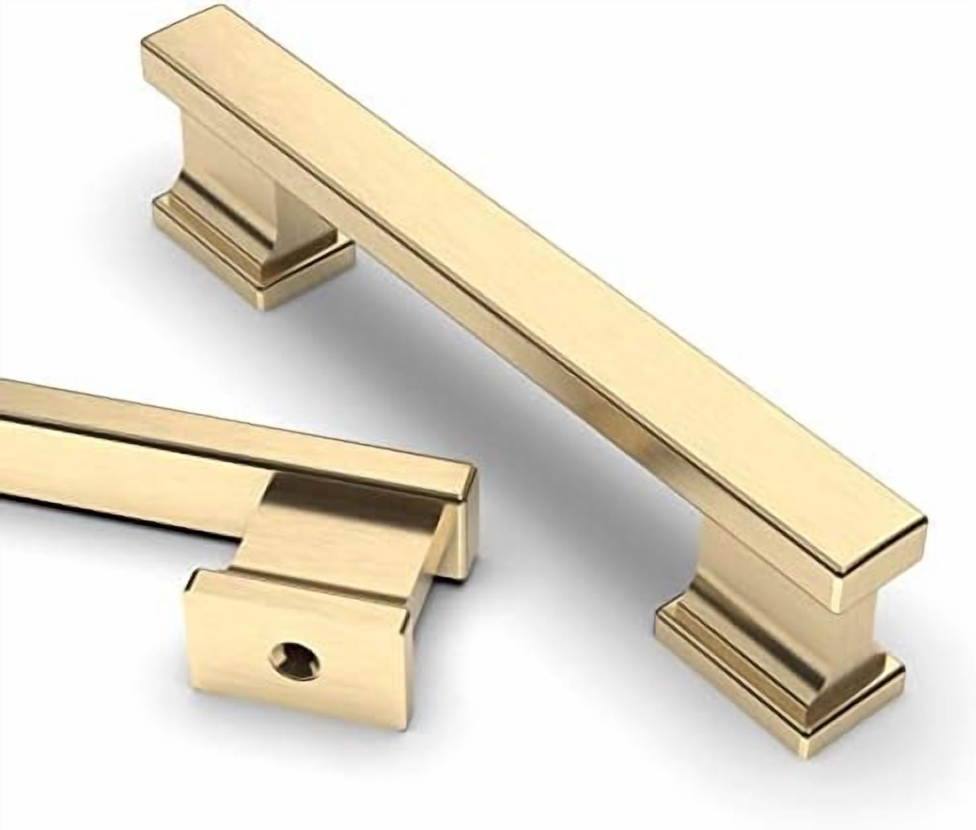 6 Pack 3.75 Inch(96mm) Brushed Brass Kitchen Cabinet Handles, Cabinet ...