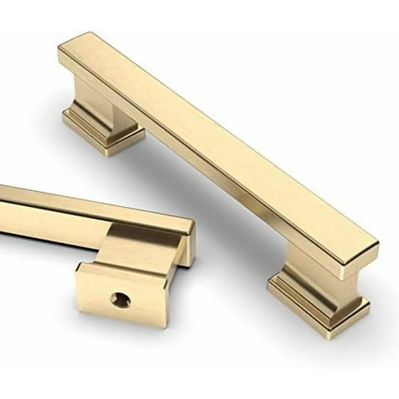 6 Pack 3.75 Inch(96mm) Brushed Brass Kitchen Cabinet Handles, Cabinet ...